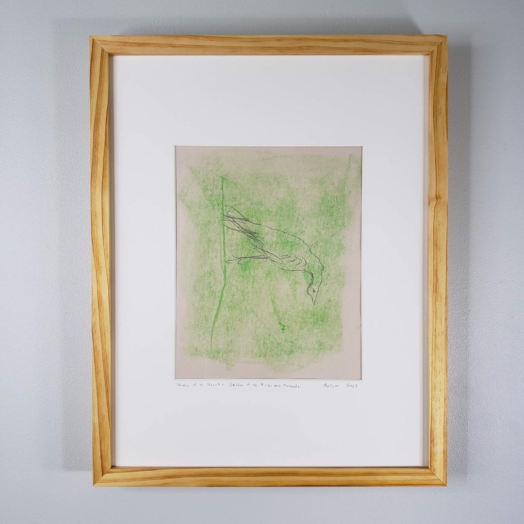 Original Pastel Drawing - Study of Hieronymus Bosch’s “battle of the ...