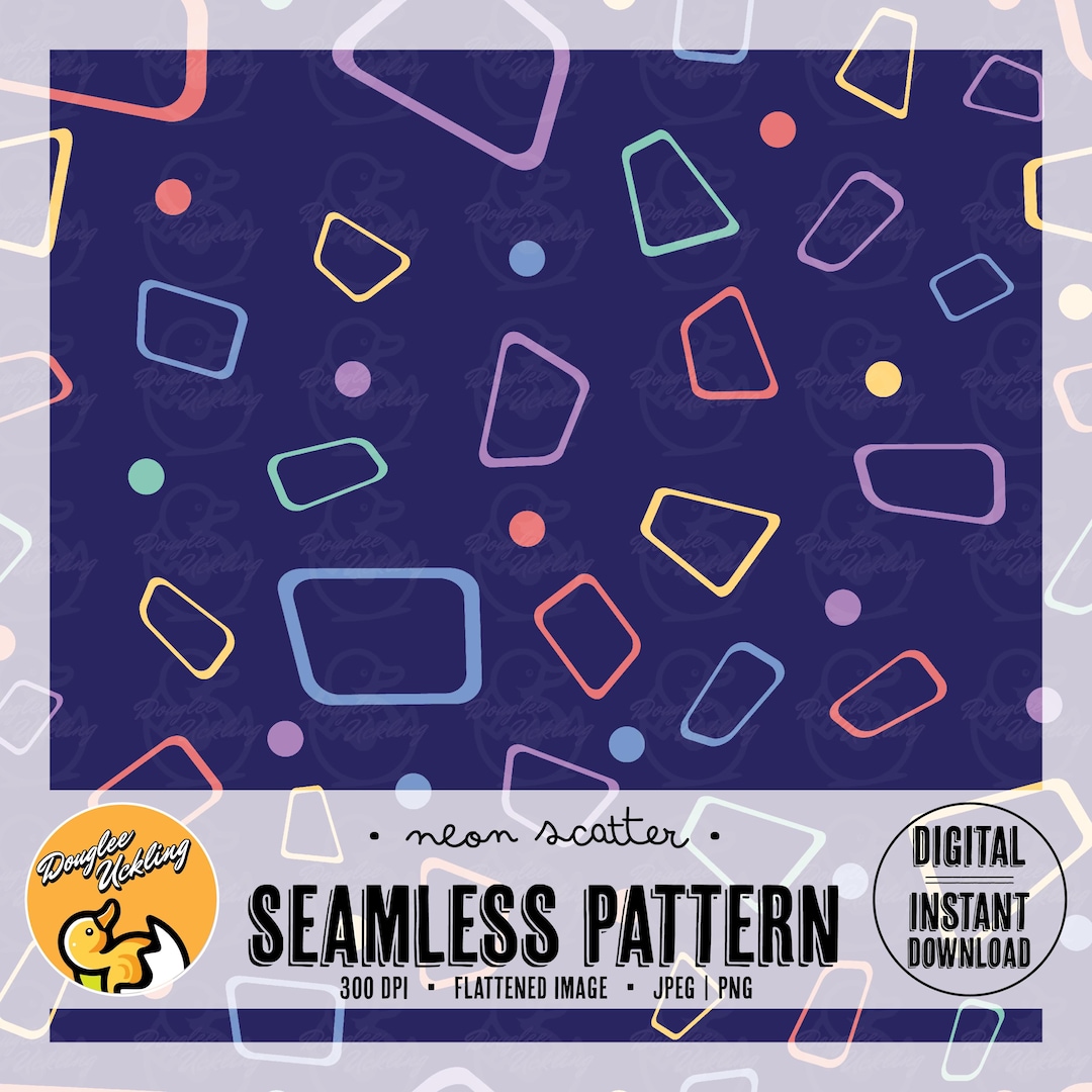 Neon Geometric Pattern: Retro 80s Abstract Design (digital Paper) - Etsy