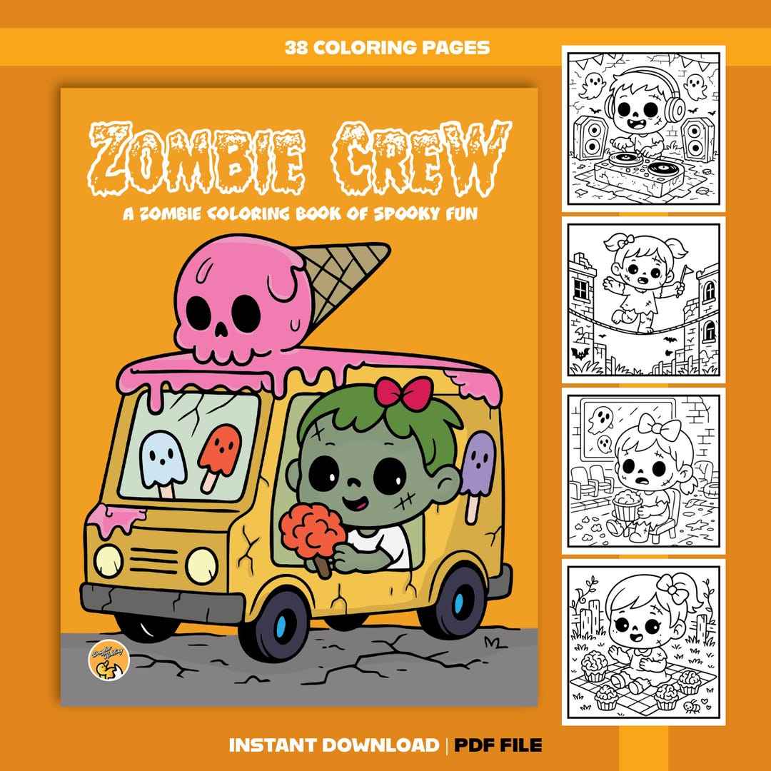 Zombie Coloring Book | Spooky Halloween Fun (PDF) - Etsy