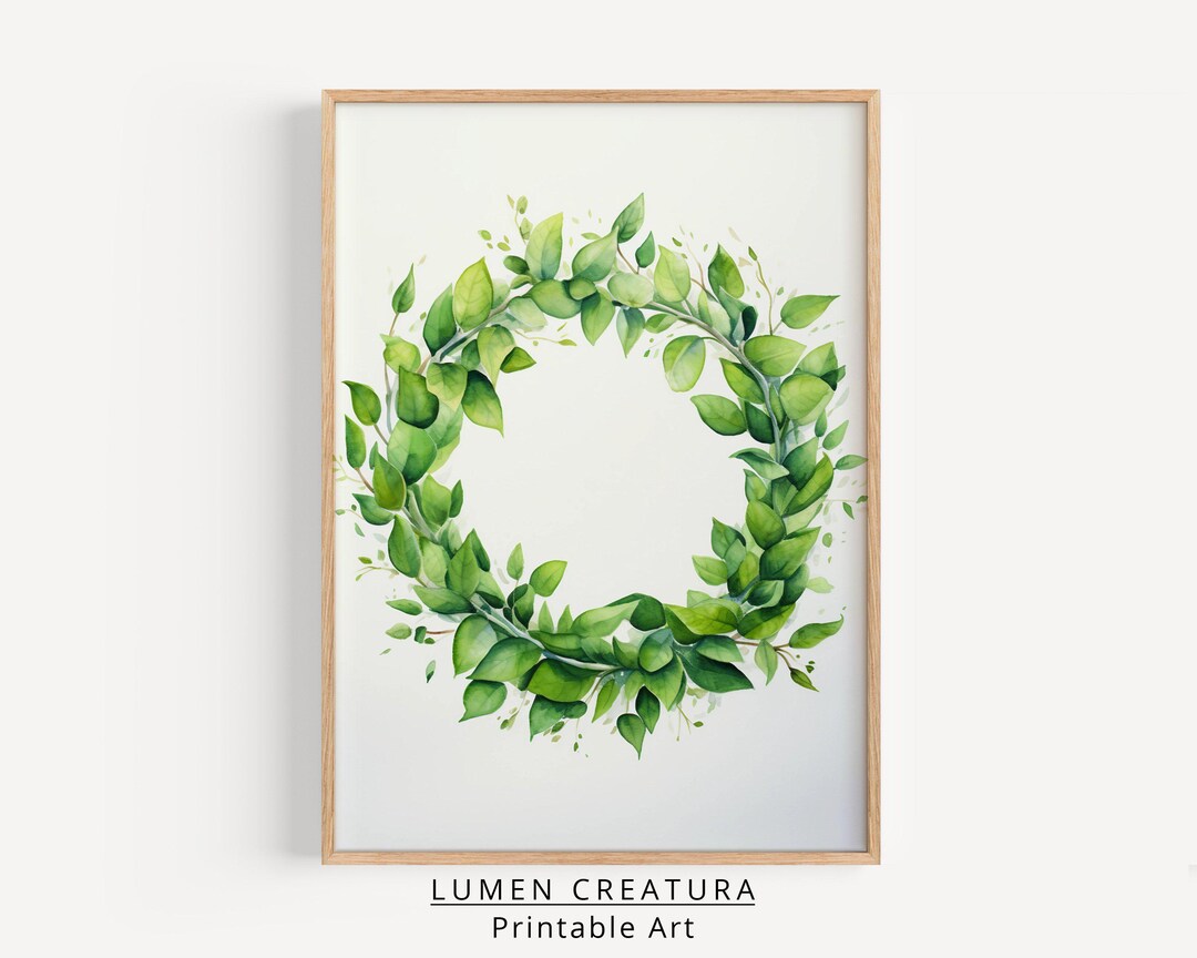 Spring Watercolor Wreath Painting | Watercolor Greenery | Flower Print ...