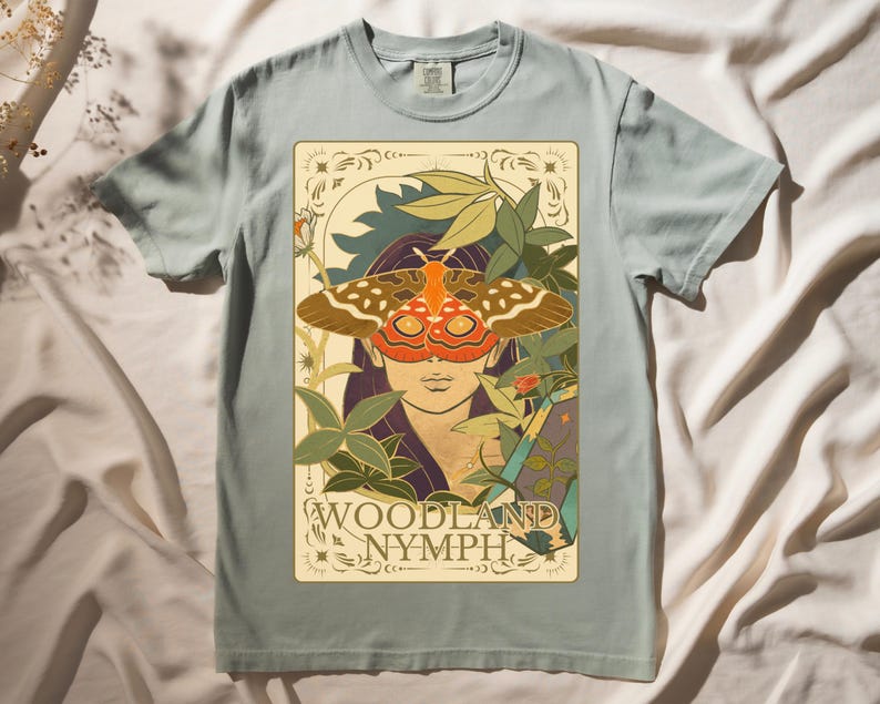Woodland Nymph Tarot | Butterfly Graphic Tee Botanical Fairy Gift ...