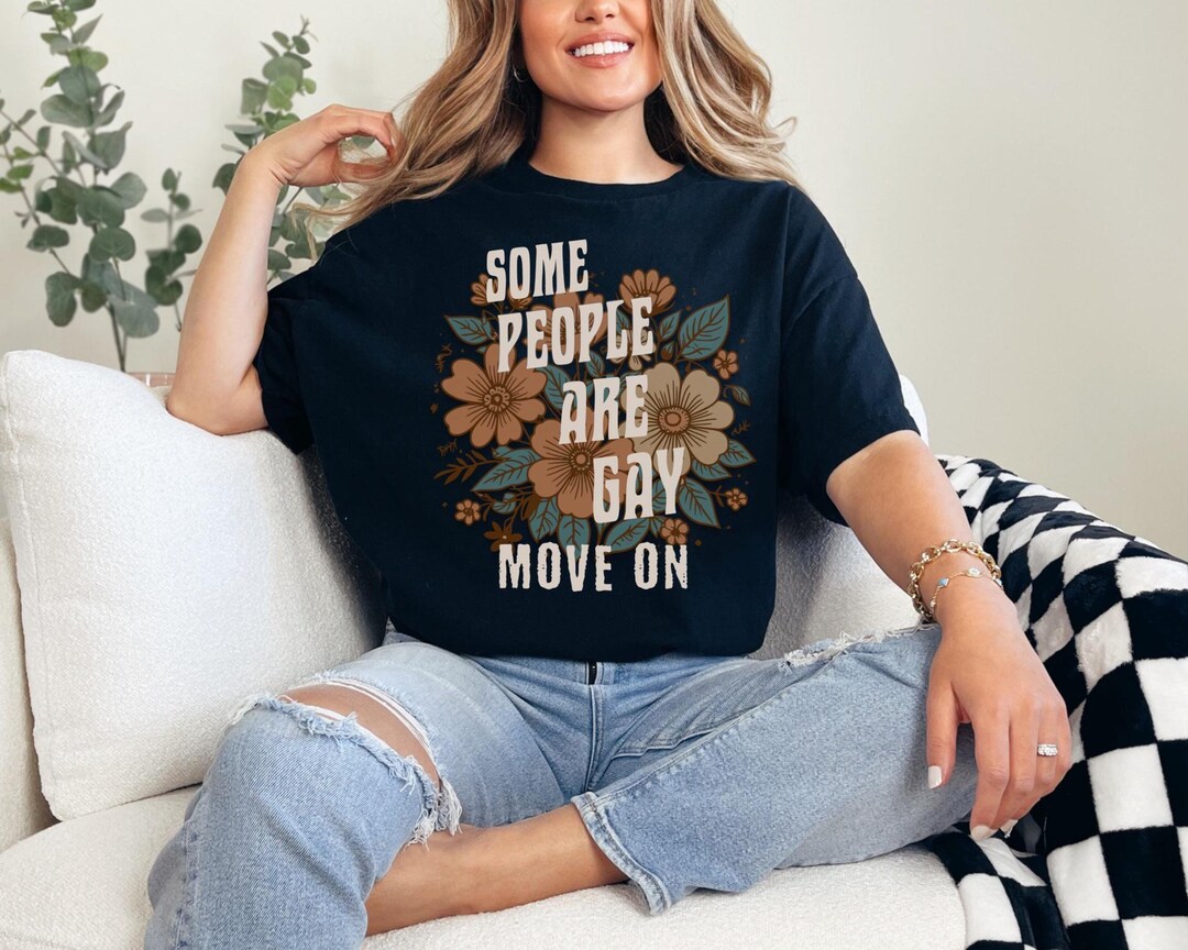 Some People Are Gay, Funny LGBTQ Shirt, Liberal Floral Shirt, Vintage ...