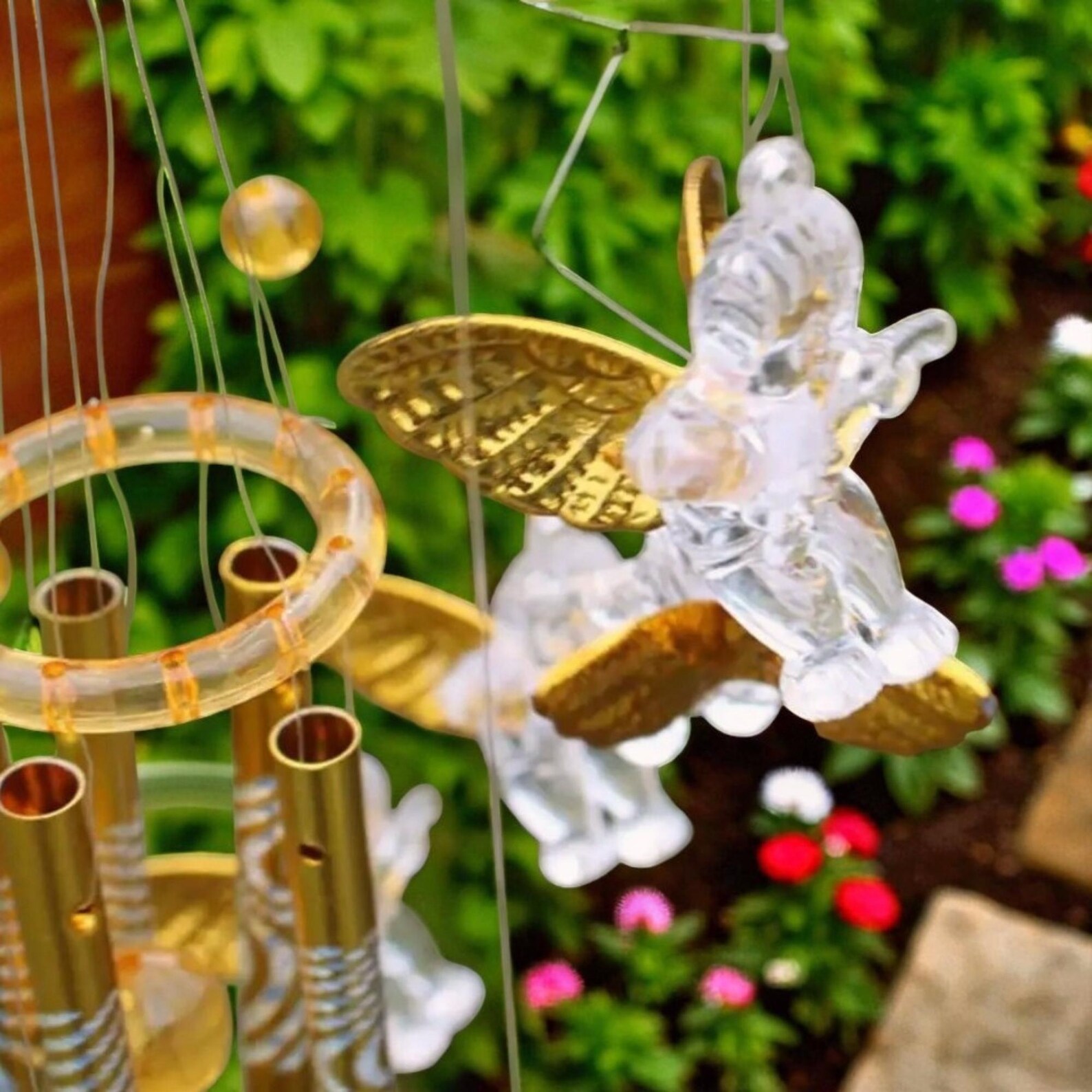 Angel Wind Chime Rotating Chime Garden Decor Wind 3D Decoration Home ...