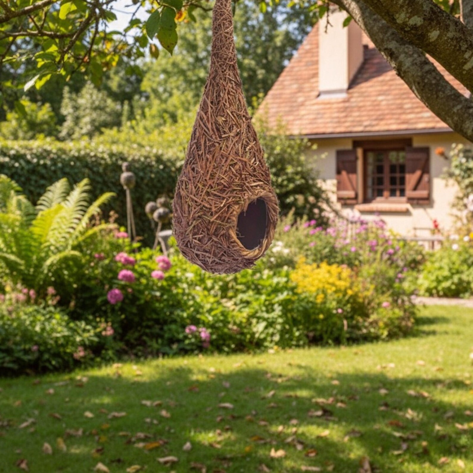 Long Woven Natural Birdhouse Hanging Bird Nest Handmade Birdhouse ...