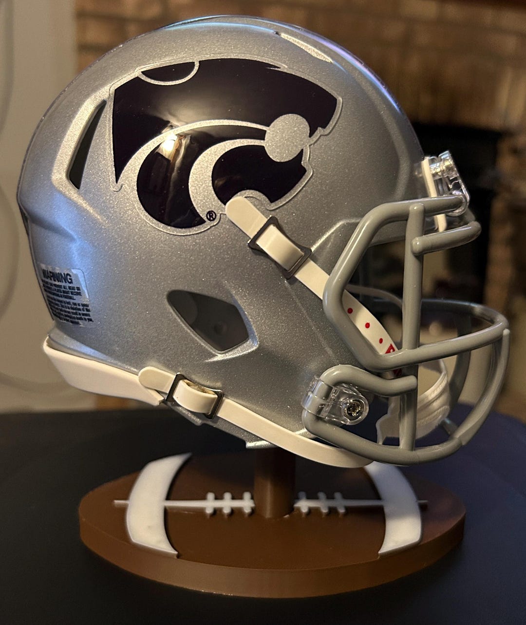 Mini Football Helmet Holder With K-state University (kansas State) Mini ...