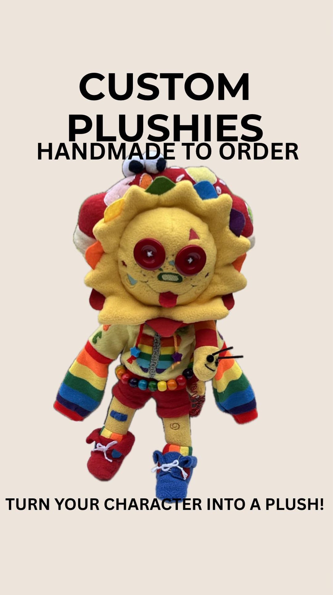 Custom Plushie From Your Drawing: Handmade Character Plush Collectables ...
