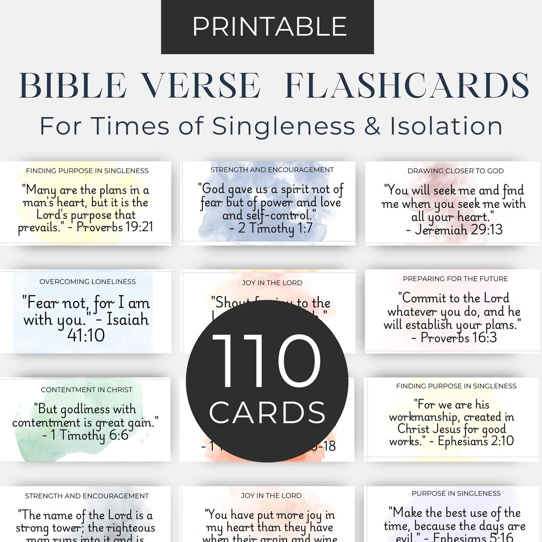 Printable Bible Verse Memorization Cards for Singleness Christian ...