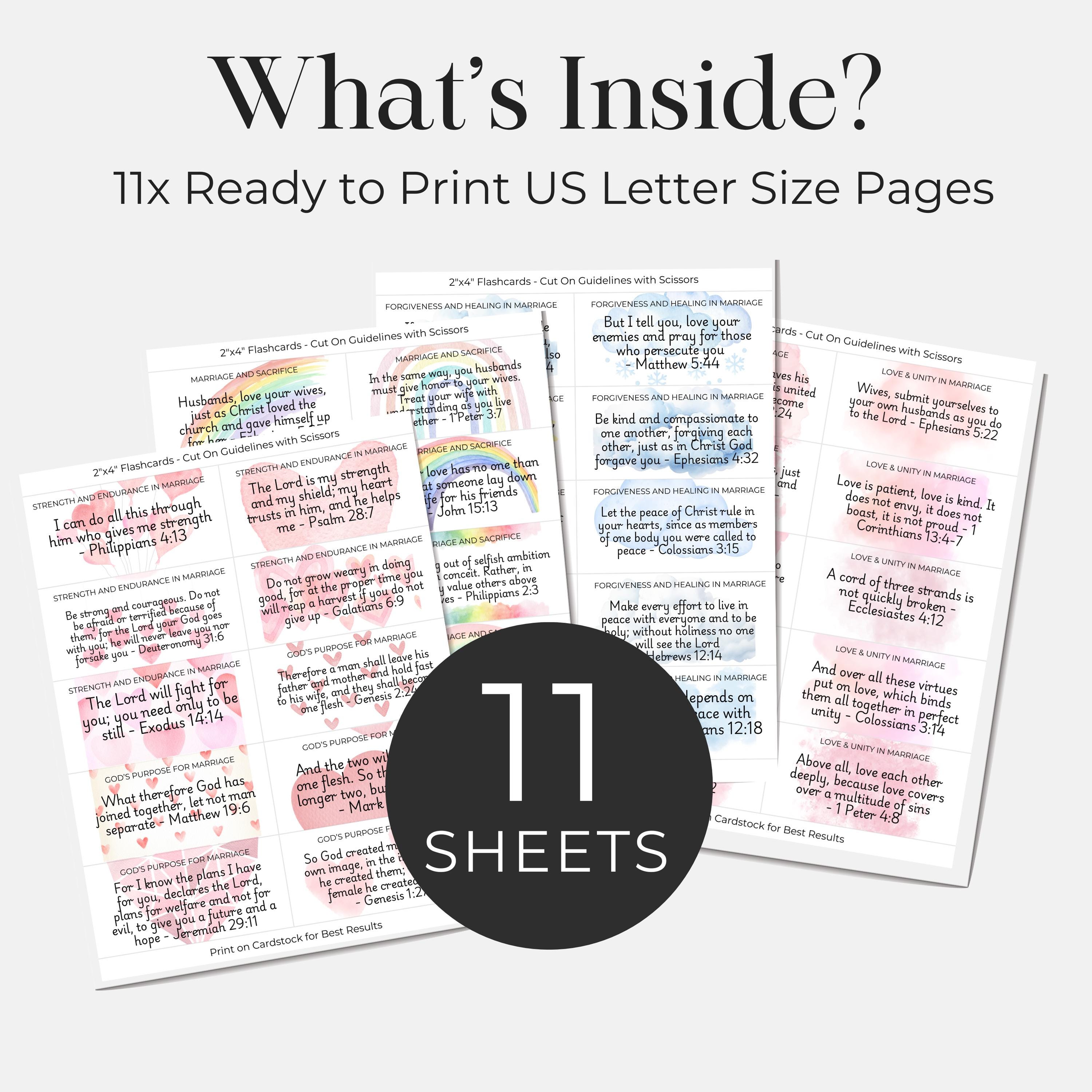 Marriage Bible Verse Cards for Couples Newlyweds Christian Scripture ...