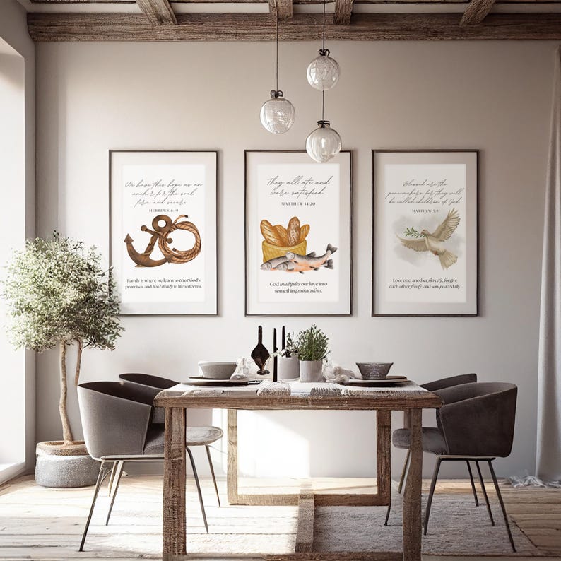 Christian Digital Wall Art Pack Bible Verse Printable Decor Family ...