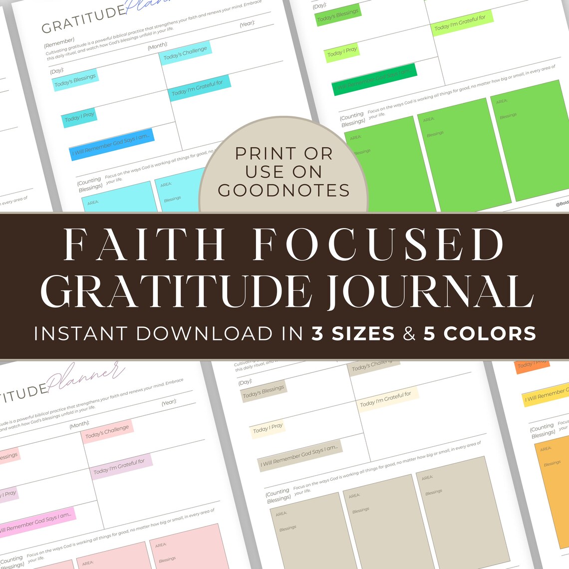 Christian Gratitude Journal Faith Based Daily Gratitude Journal ...