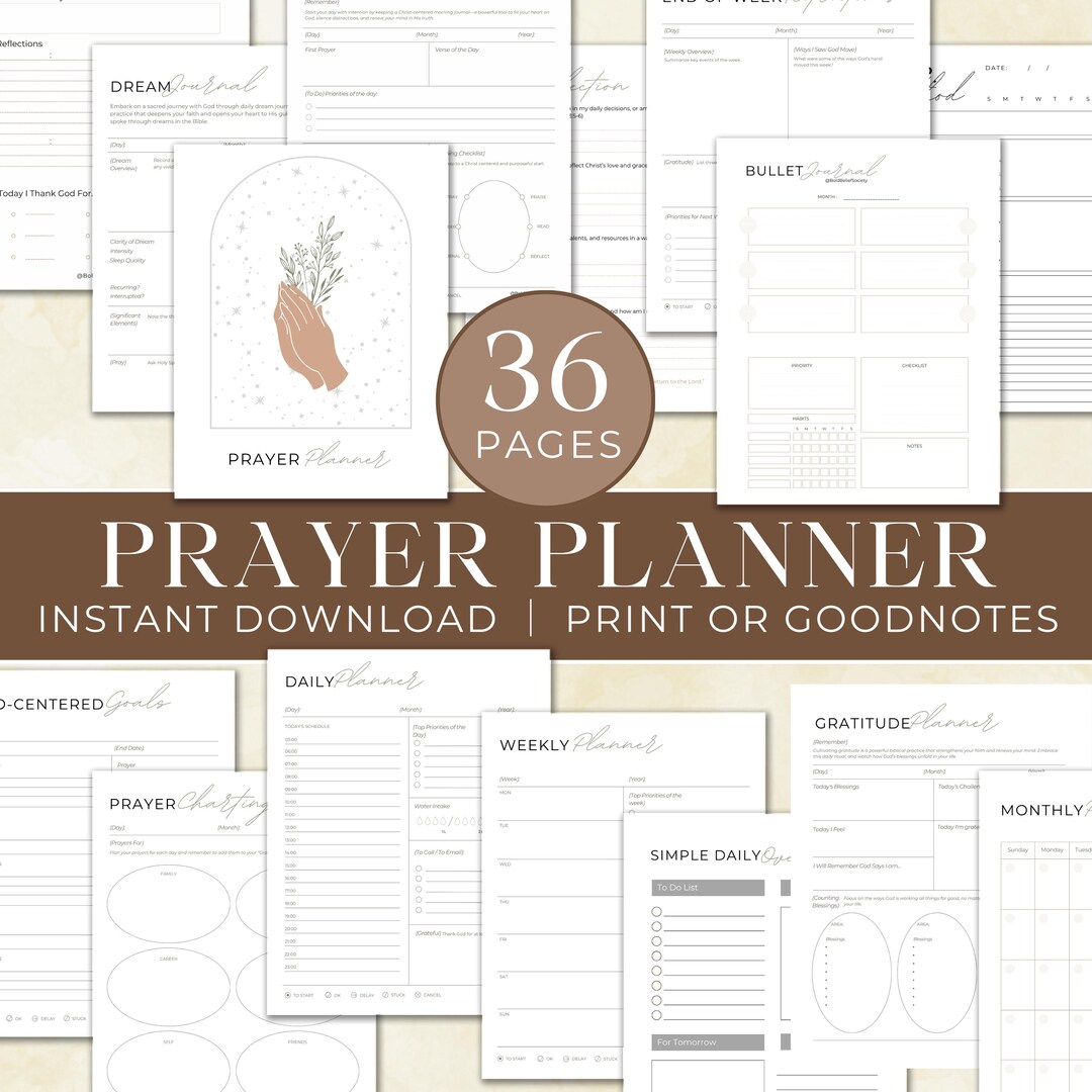 Prayer Journal Printable Bible Study Guide Gratitude Journal Digital ...