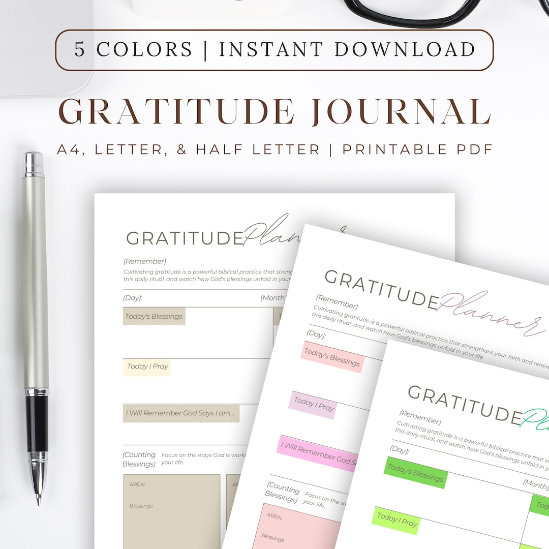 Christian Gratitude Journal Faith Based Daily Gratitude Journal ...