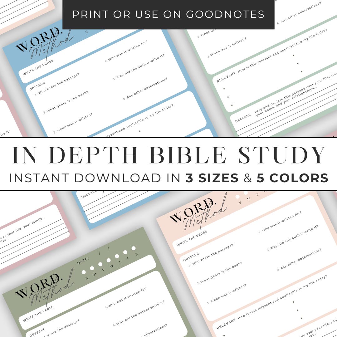 Bible Study Bundle Printable Scripture Study Guide Goodnotes Bible ...