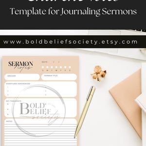 Sermon Notes Printable Church Notes Digital Download Faith Based Note ...