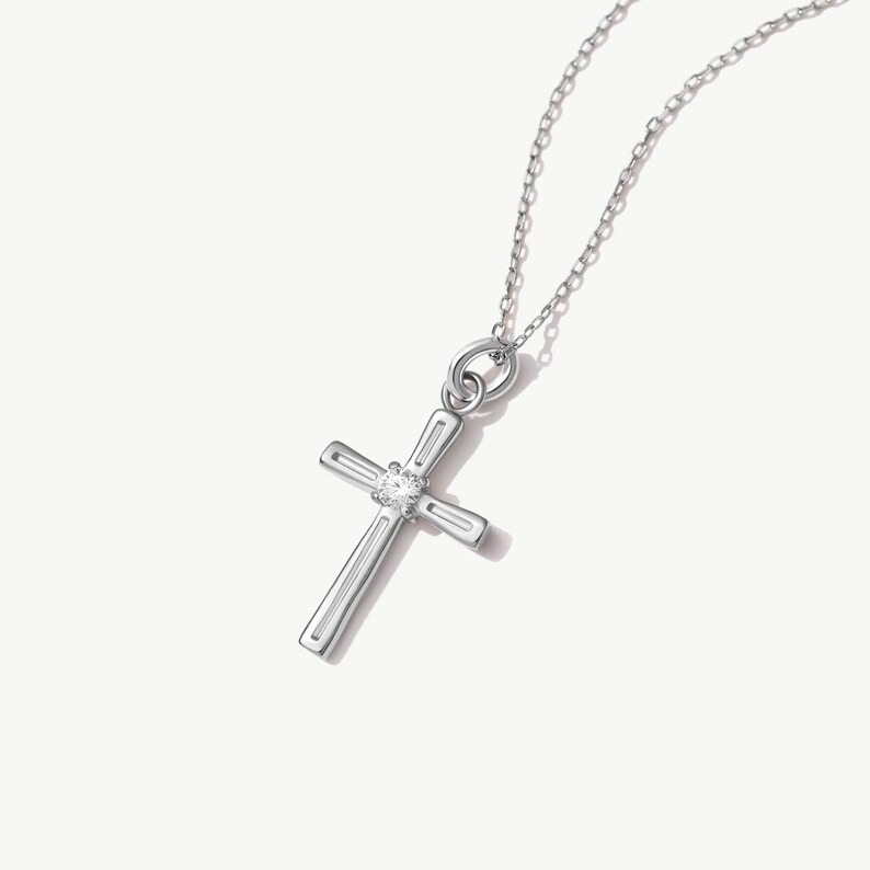 14K Gold Cross Pendant, Dainty Christian Necklace Jewelry - Etsy