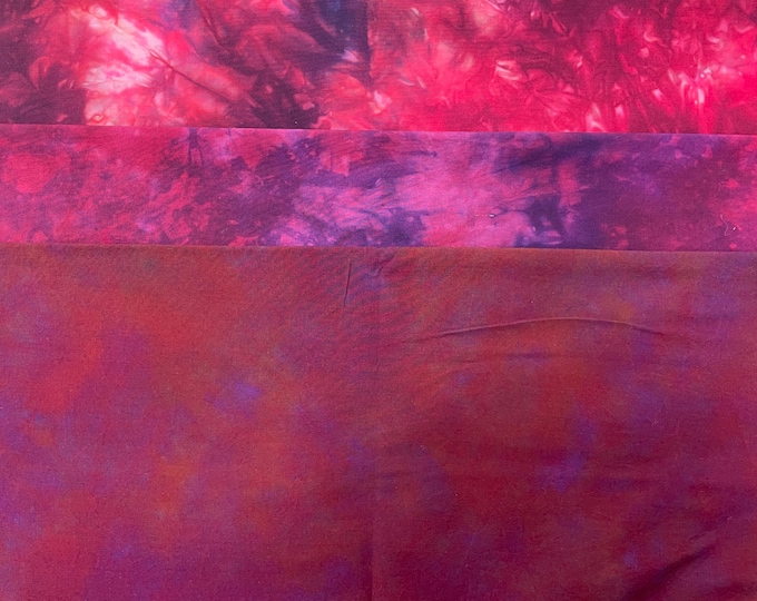 Hand-dyed Cotton Fabrics, 3 Fabrics Measuring 1/2 Yard Each - Etsy