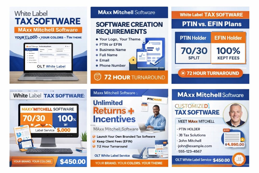 White Label Tax Software, Custom Branded With Unlimited Returns - Etsy