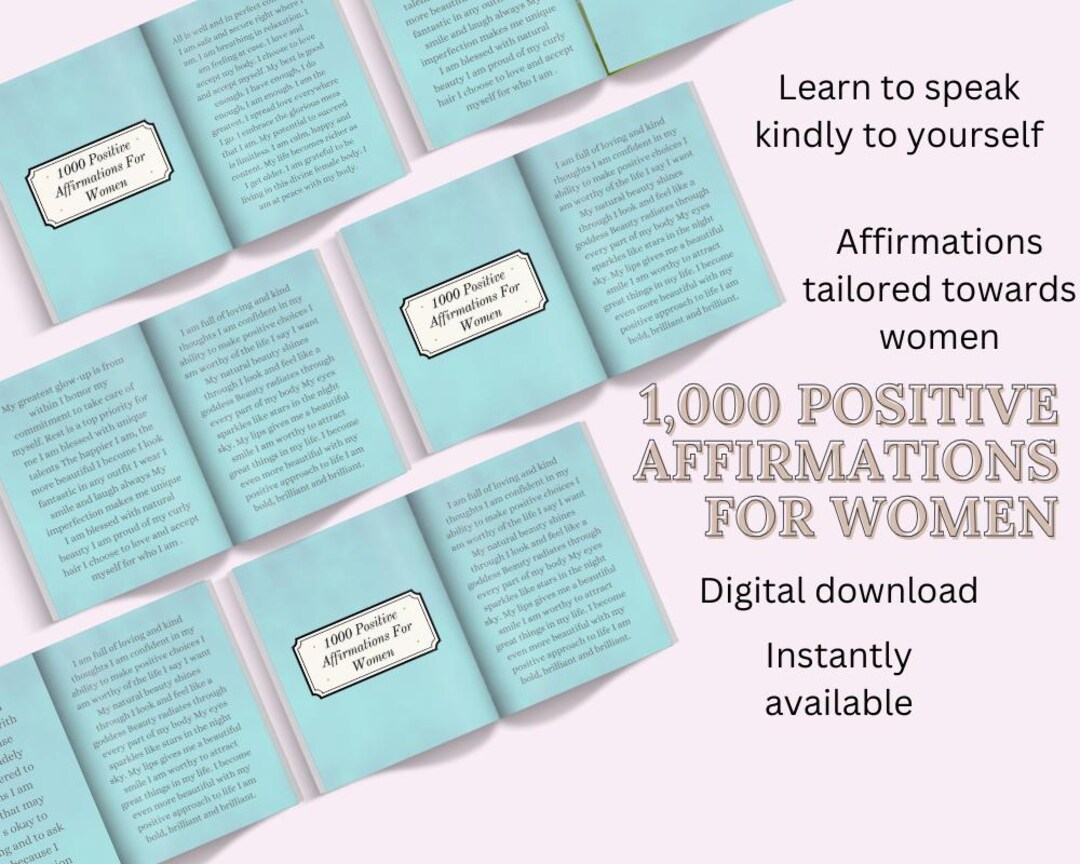 1000 Affirmations for Women Digital Download | Self Love, Confidence ...