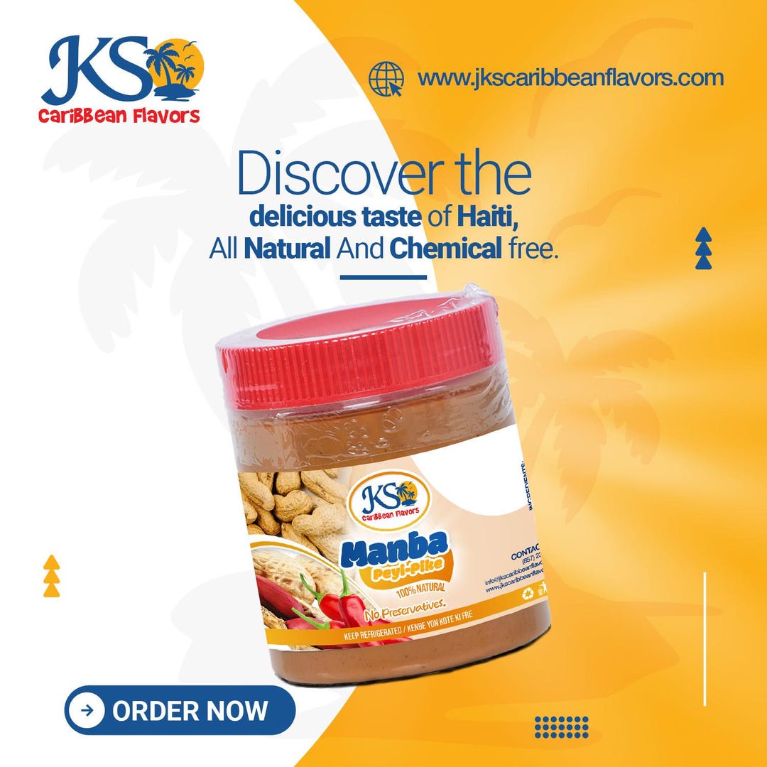 Haitian Spicy Peanut Butter, Handmade Manba, Authentic Haitian Spread ...
