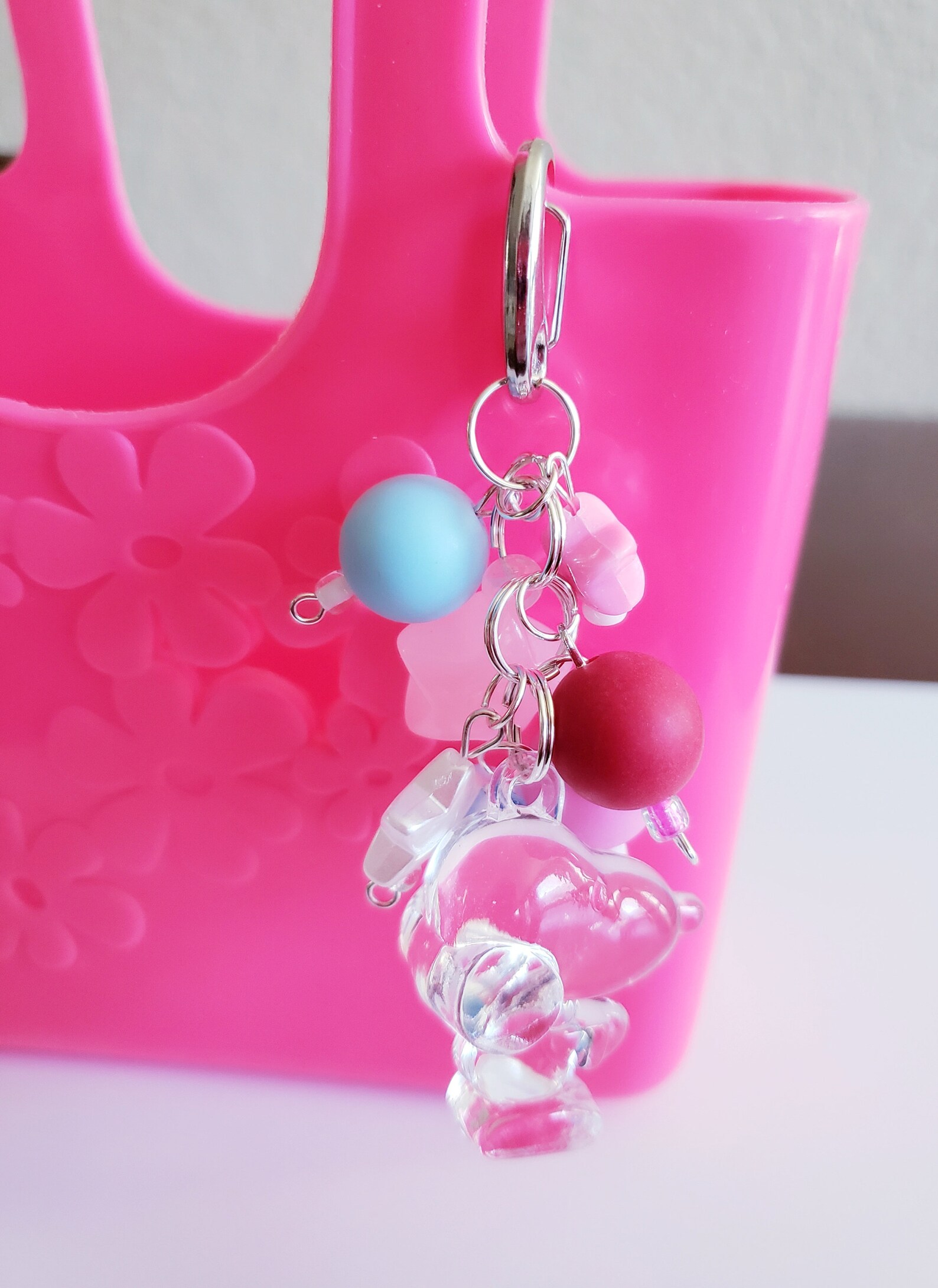 Snoopy Cute Pink Beaded Dangle Handbag Bag Charm - Etsy
