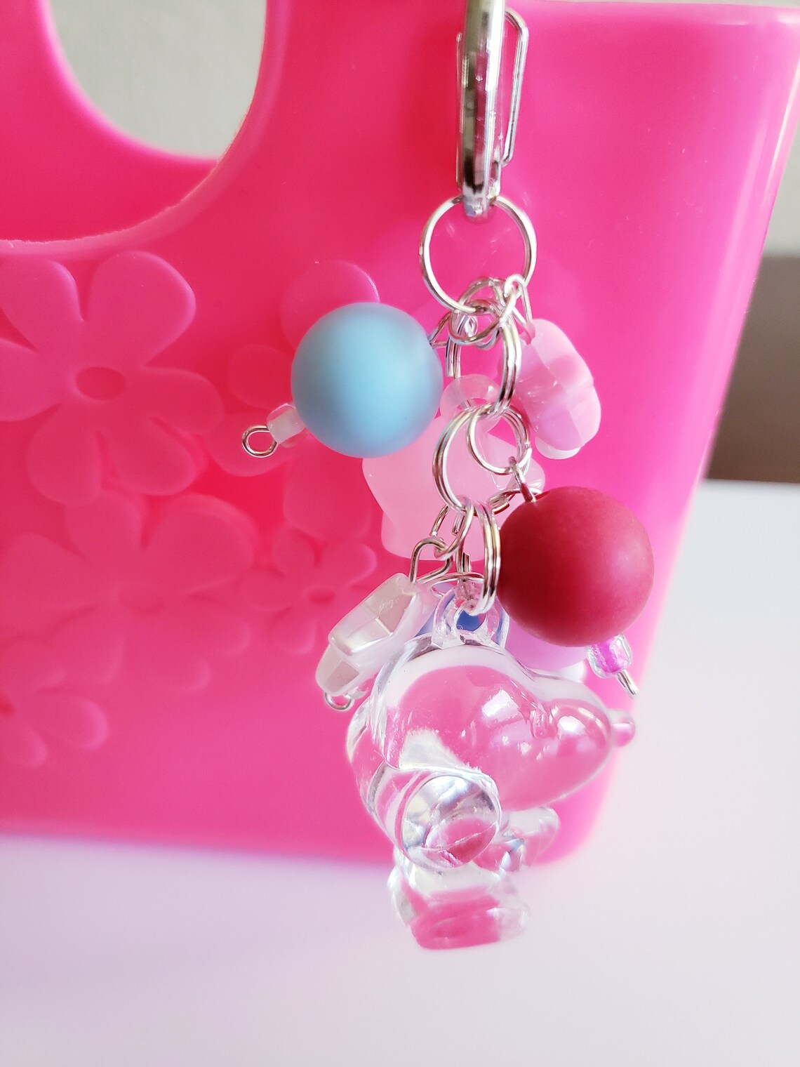 Snoopy Cute Pink Beaded Dangle Handbag Bag Charm - Etsy