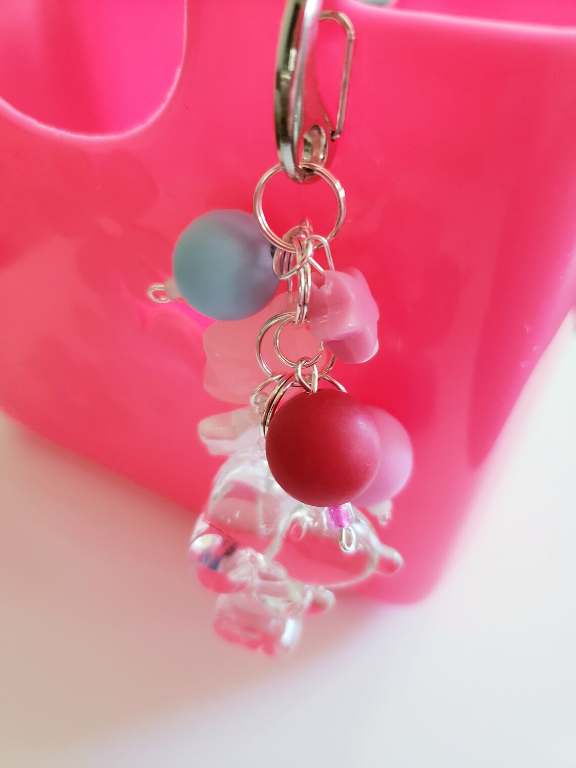Snoopy Cute Pink Beaded Dangle Handbag Bag Charm - Etsy