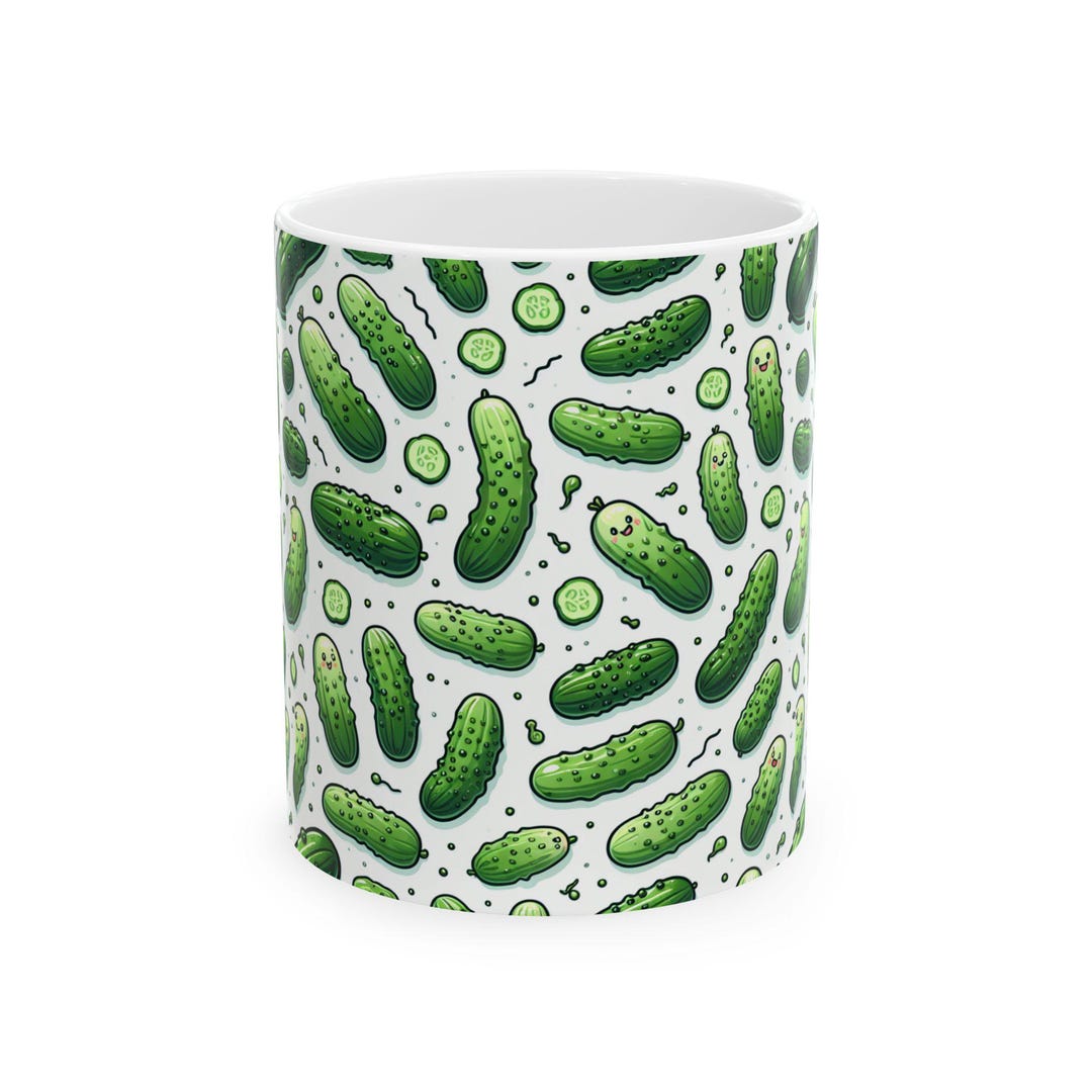 Pickle Pattern Ceramic Mug, Dill Pickle Lover Gift, Funny Pickle Mug ...