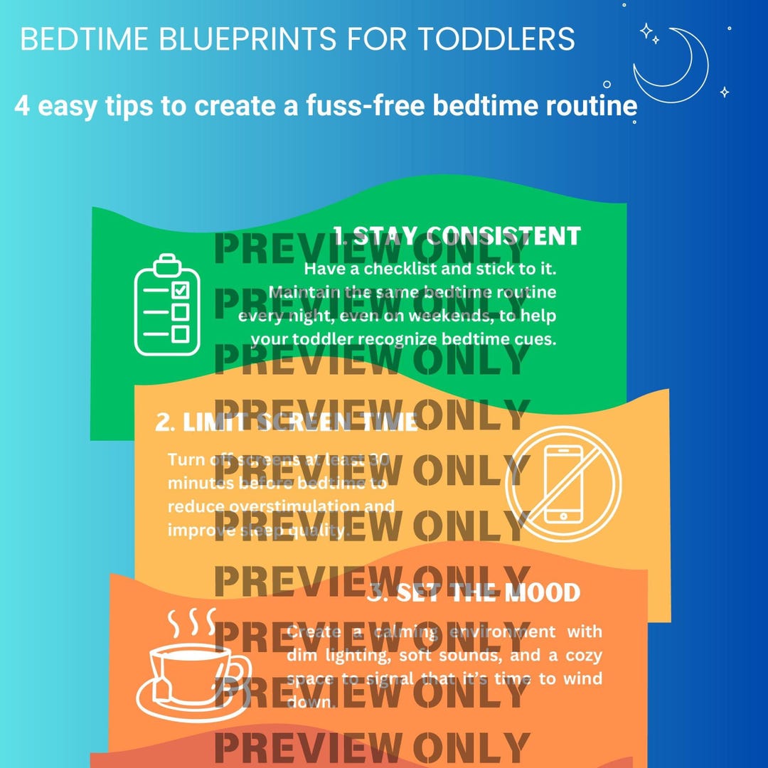 Toddler Bedtime Routine Cheat Sheet - Etsy