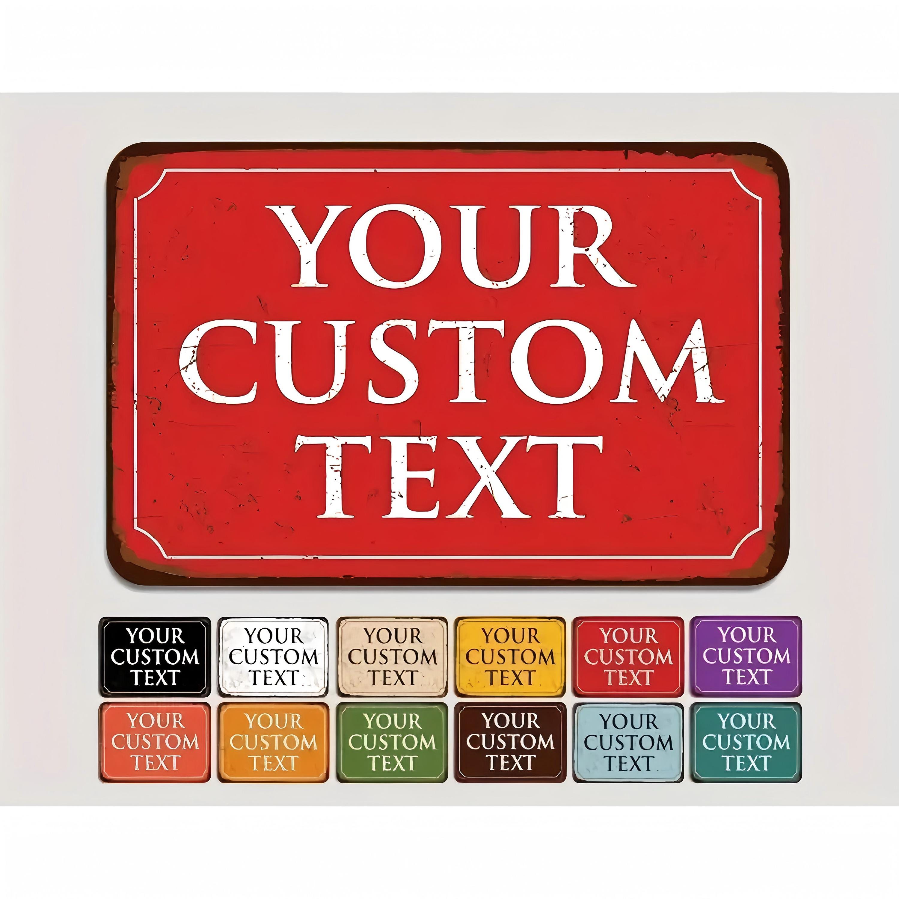 Custom Vintage Metal Sign - Personalize Your Text or Name, Durable ...