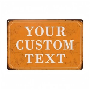 Custom Vintage Metal Sign - Personalize Your Text or Name, Durable ...