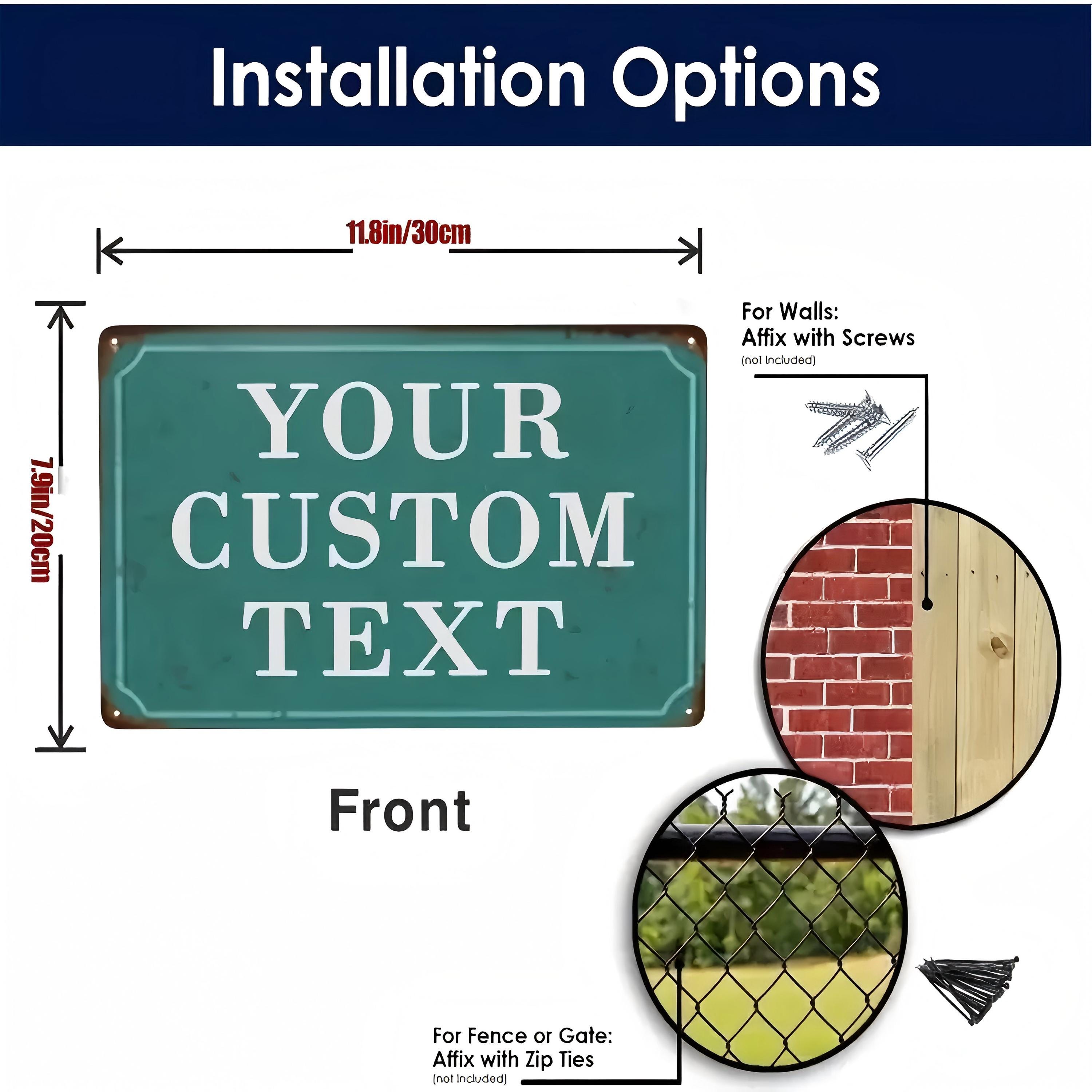 Custom Vintage Metal Sign - Personalize Your Text or Name, Durable ...