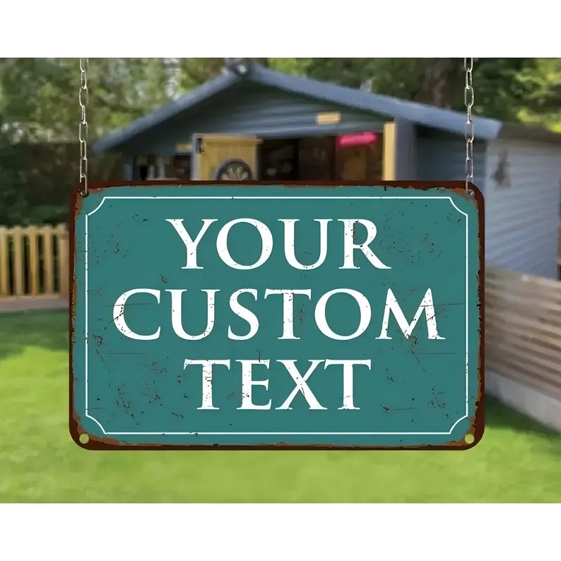 Custom Vintage Metal Sign - Personalize Your Text or Name, Durable ...