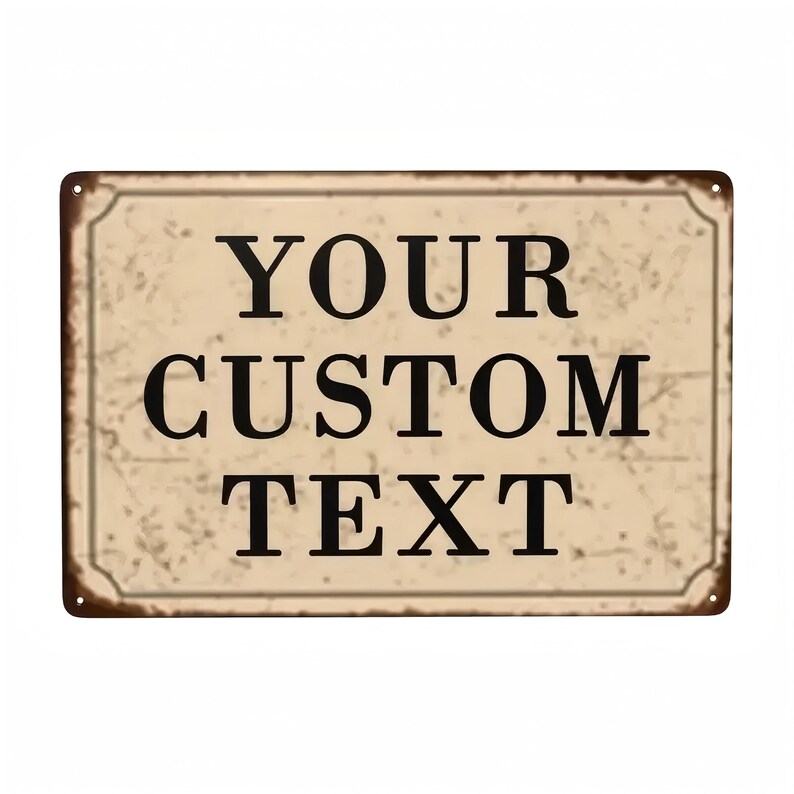 Custom Vintage Metal Sign - Personalize Your Text or Name, Durable ...