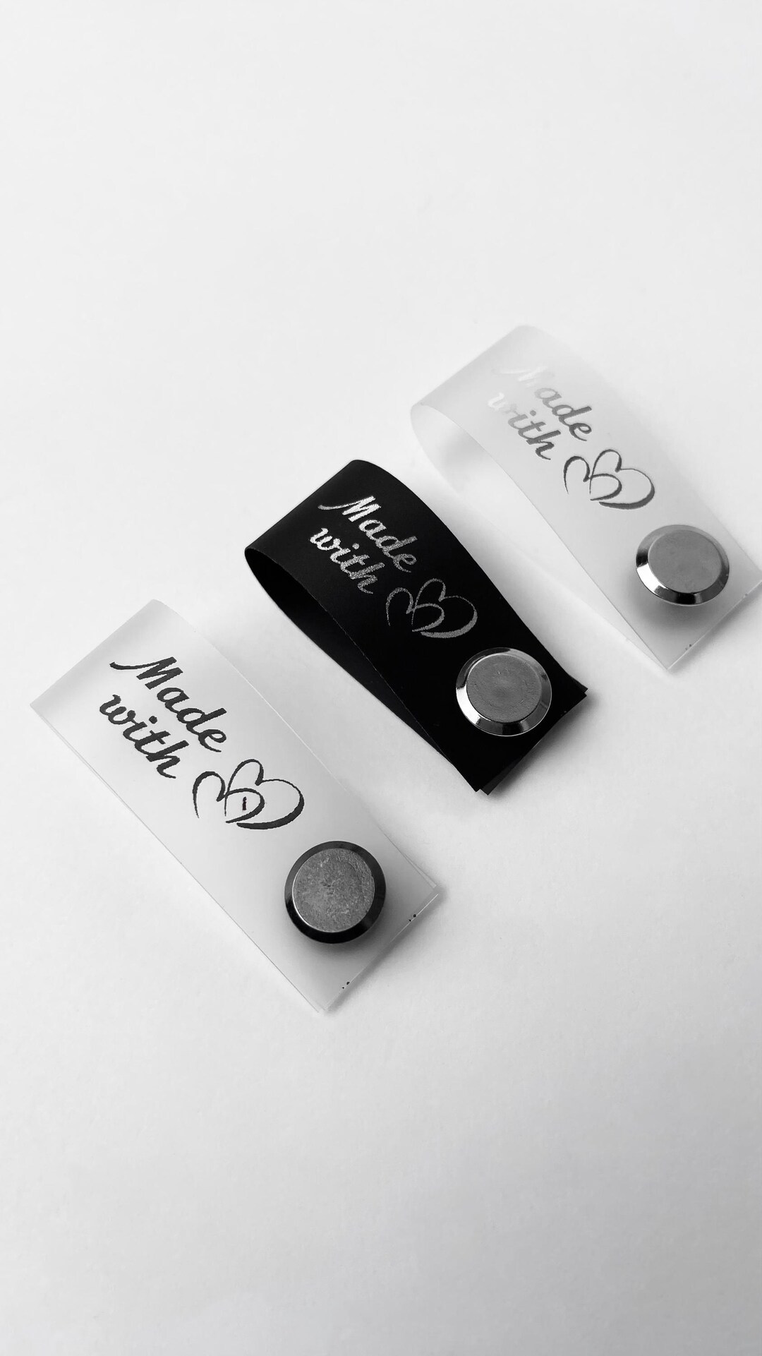 10/30/50/100pcs Clear Silicone Tags With Rivets, Fabric Transparent ...