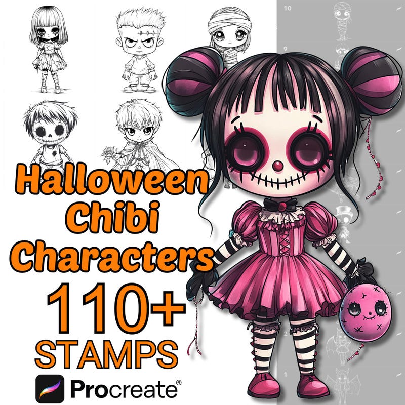 Procreate Chibi Stamps - Etsy