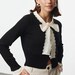 Victorian Style Cardigan Black Lace Bow Cropped Sweater Cottagecore ...