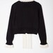 Victorian Style Cardigan Black Lace Bow Cropped Sweater Cottagecore ...