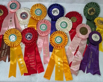 Vintage Rosette Horse Ribbons, Sold Separately, Equestrian Show Ribbon ...