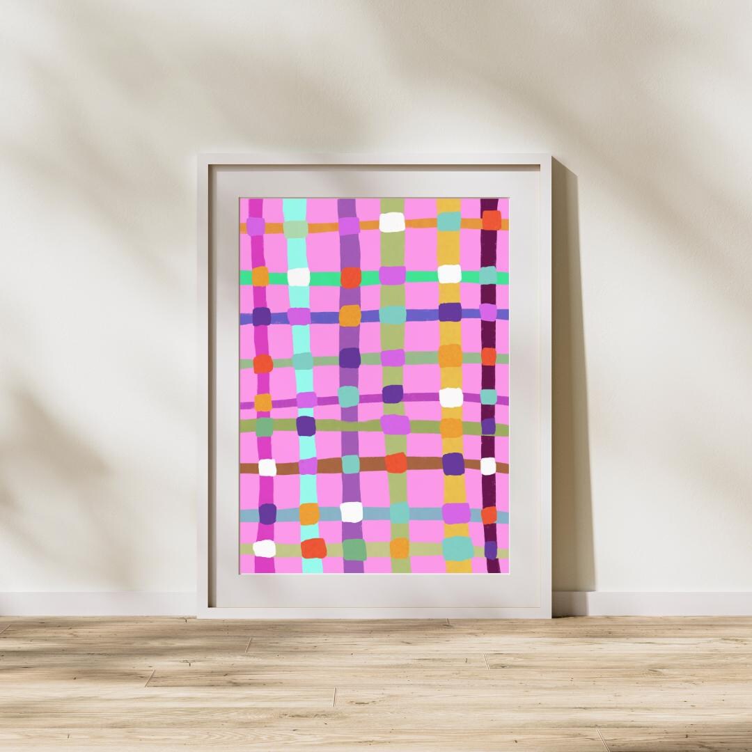 Colorful Checkered Dot Print | INSTANT Digital Downdownable Wall Art ...