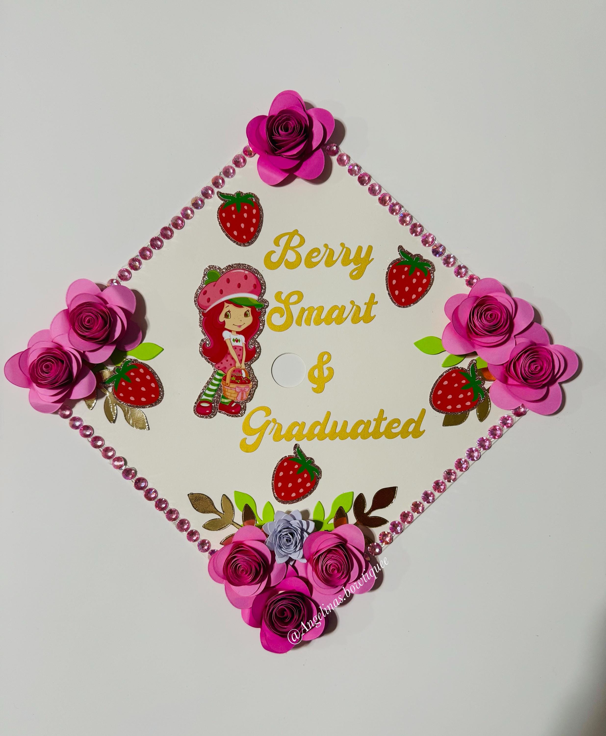 Graduation Cap Topper - Strawberry Shortcake Theme Grad Cap ...