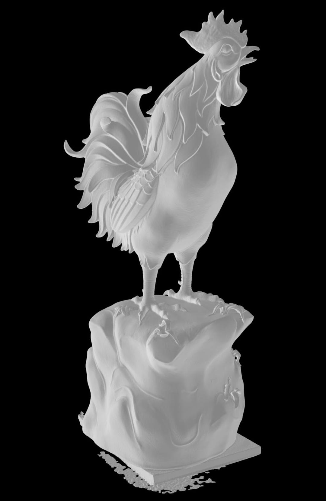 Highly Detailed Crowing Rooster 3D STL File Decorative Animal 3D Print ...