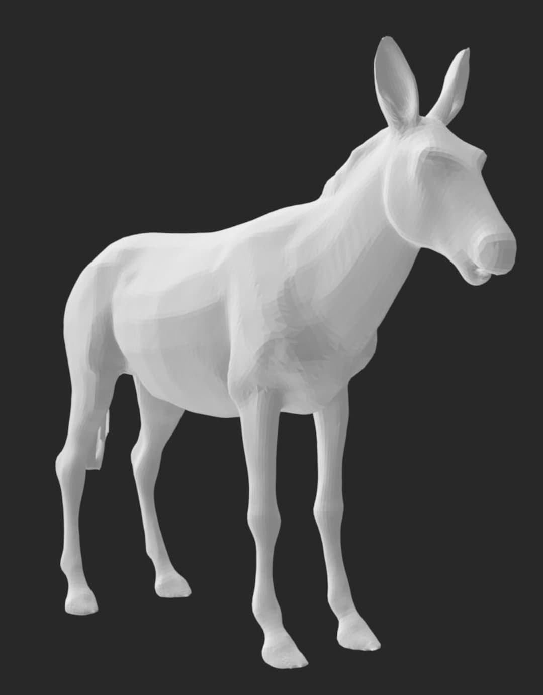 Highly Detailed Donkey 3D STL File Decorative Animal 3D Print File ...