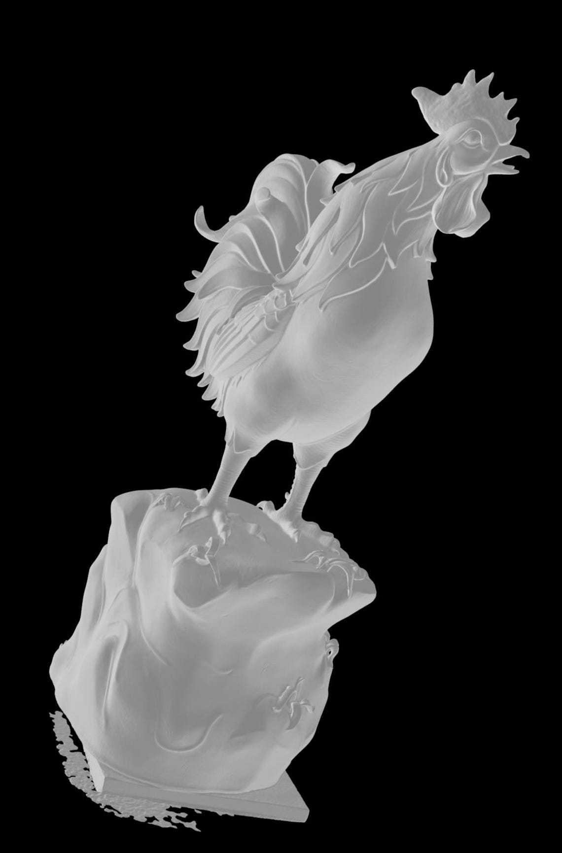 Highly Detailed Crowing Rooster 3D STL File Decorative Animal 3D Print ...
