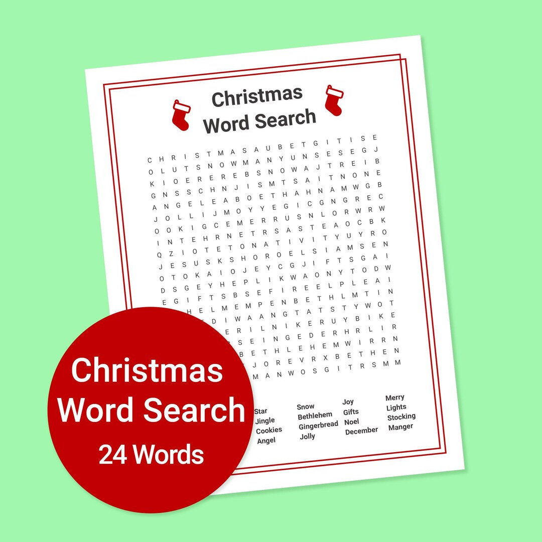 Christmas Word Search, Christmas Party Game, Printable Christmas Game ...
