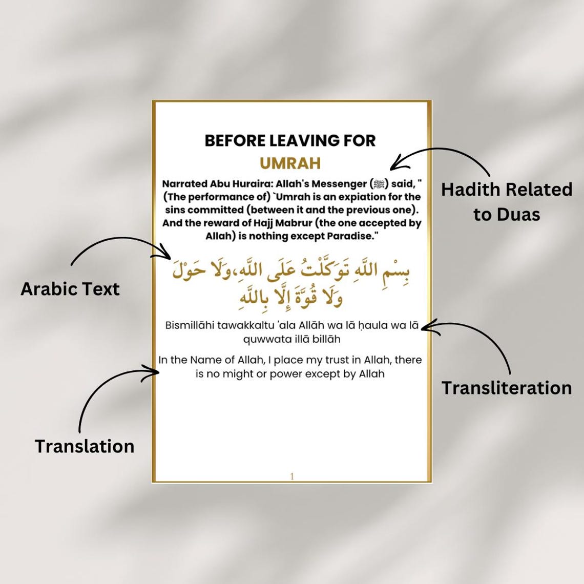 Umrah Duas & Guide – Passport-sized, Umrahguide, Umrahgift ...