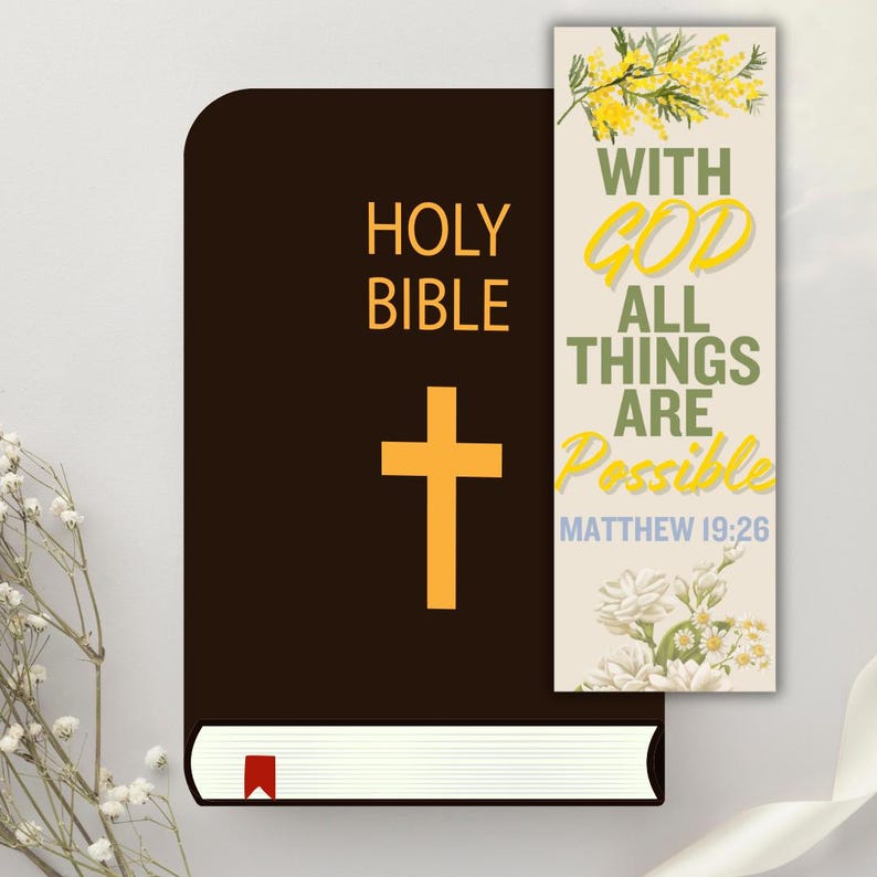 Printable Bible Bookmarks, Set of 5, Christian Quotes, Floral Bookmarks ...