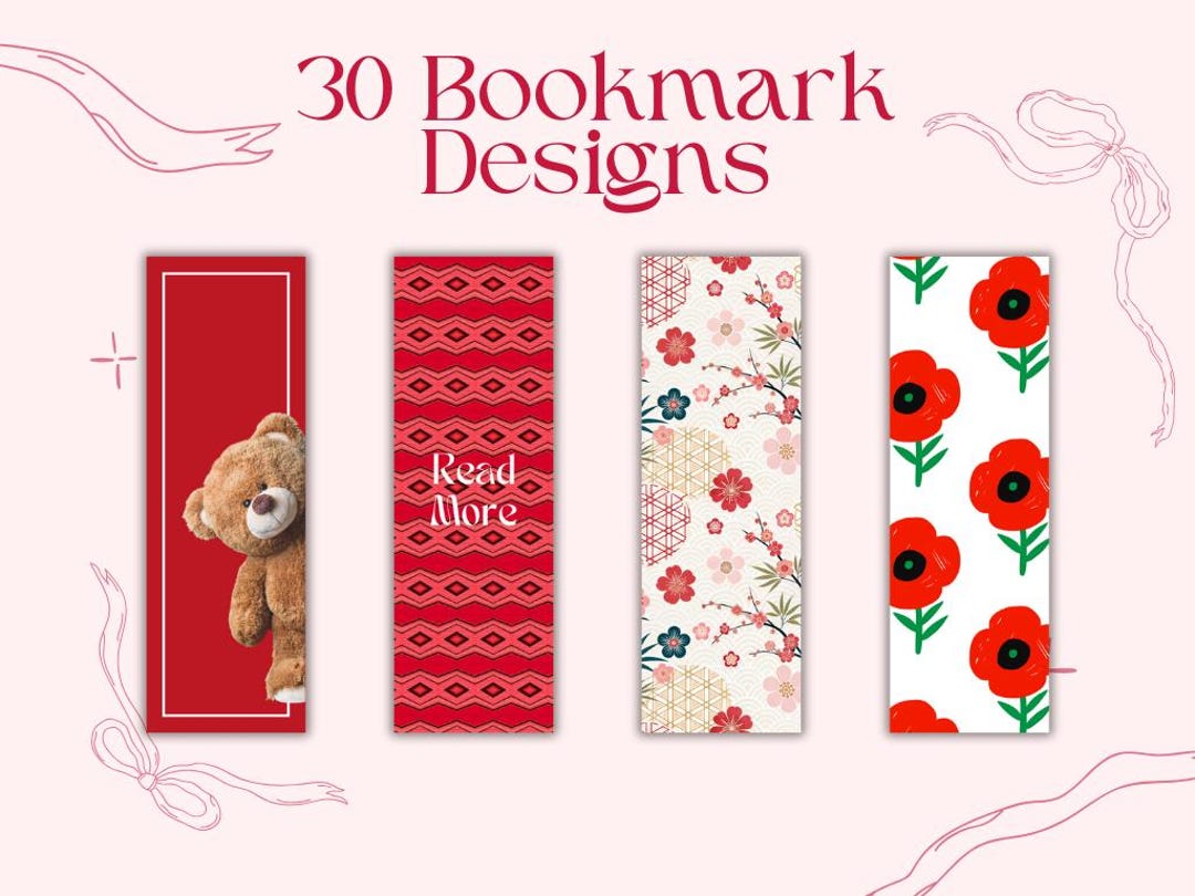 Red Bookmark Downloadable Bundle, Bookmark SVG PNG, Bookmark Lover Svg ...