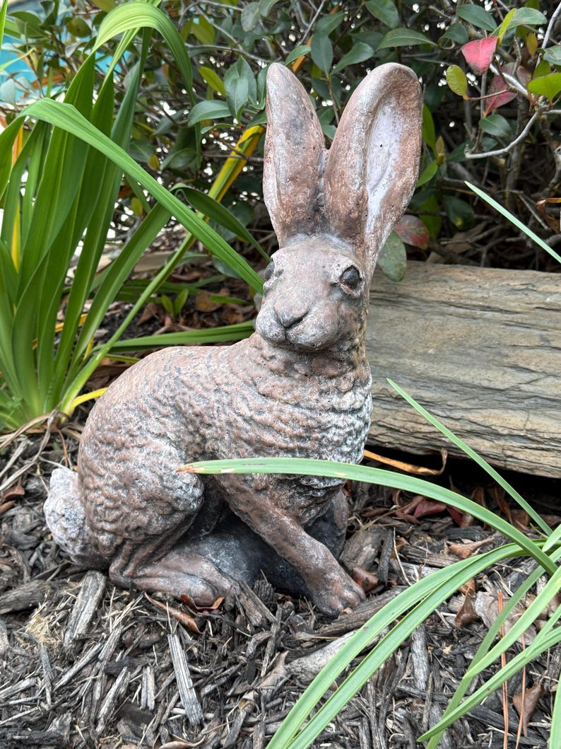 Concrete Outdoor Rabbit Sculpture - Etsy