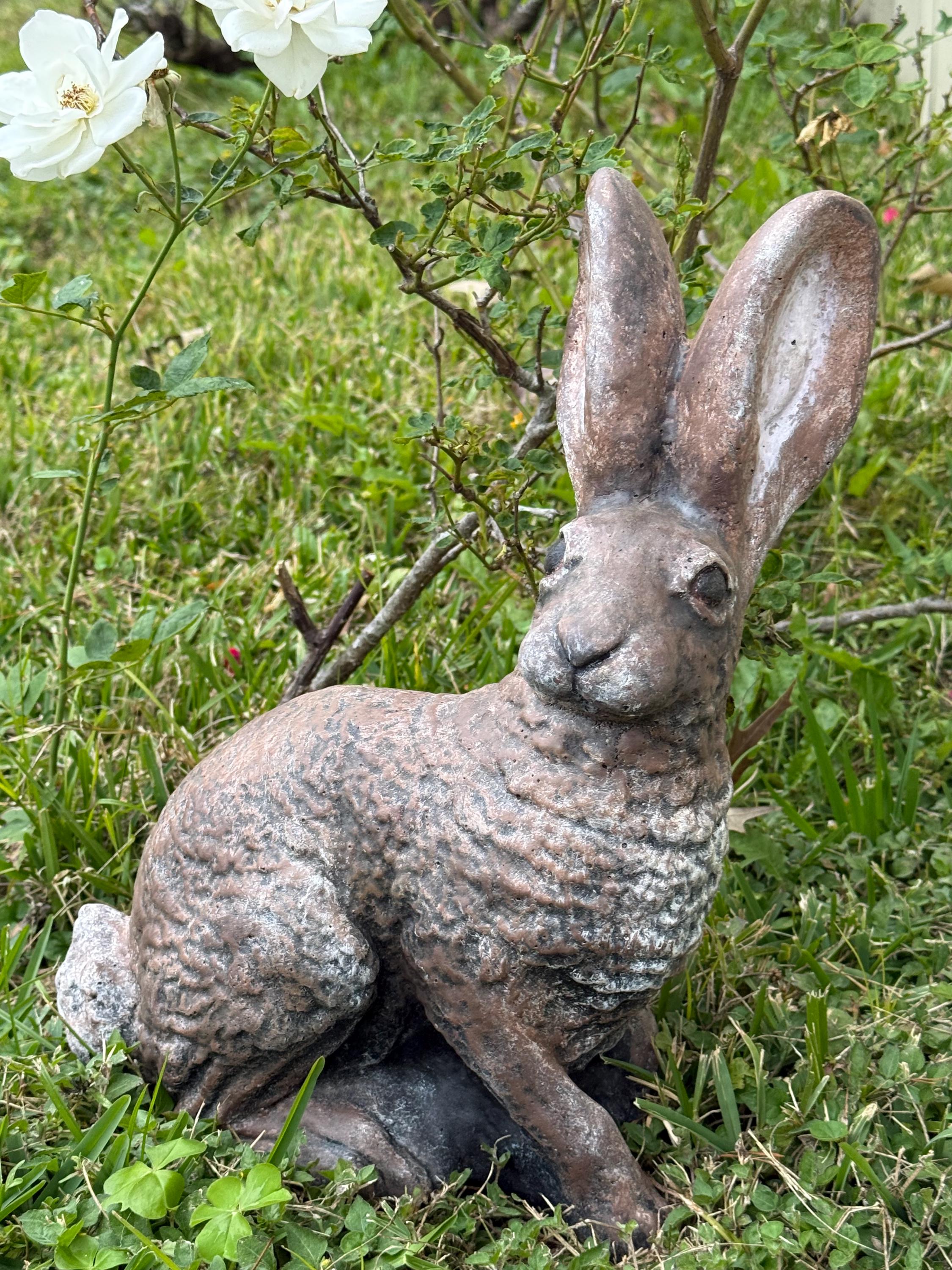 Concrete Outdoor Rabbit Sculpture - Etsy
