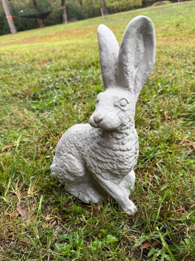 Concrete Outdoor Rabbit Sculpture - Etsy